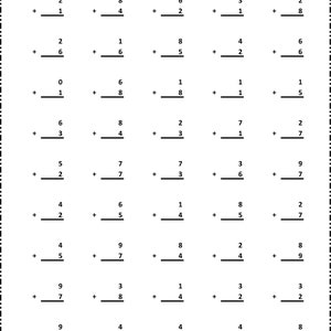 1 Digit Plus 1 Digit Addition Worksheets. Kindergarten Math. 1st Grade ...