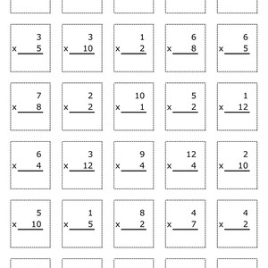 Multiplication Facts 1 to 12. Timed Tests, Scored Tests. Multiplication ...