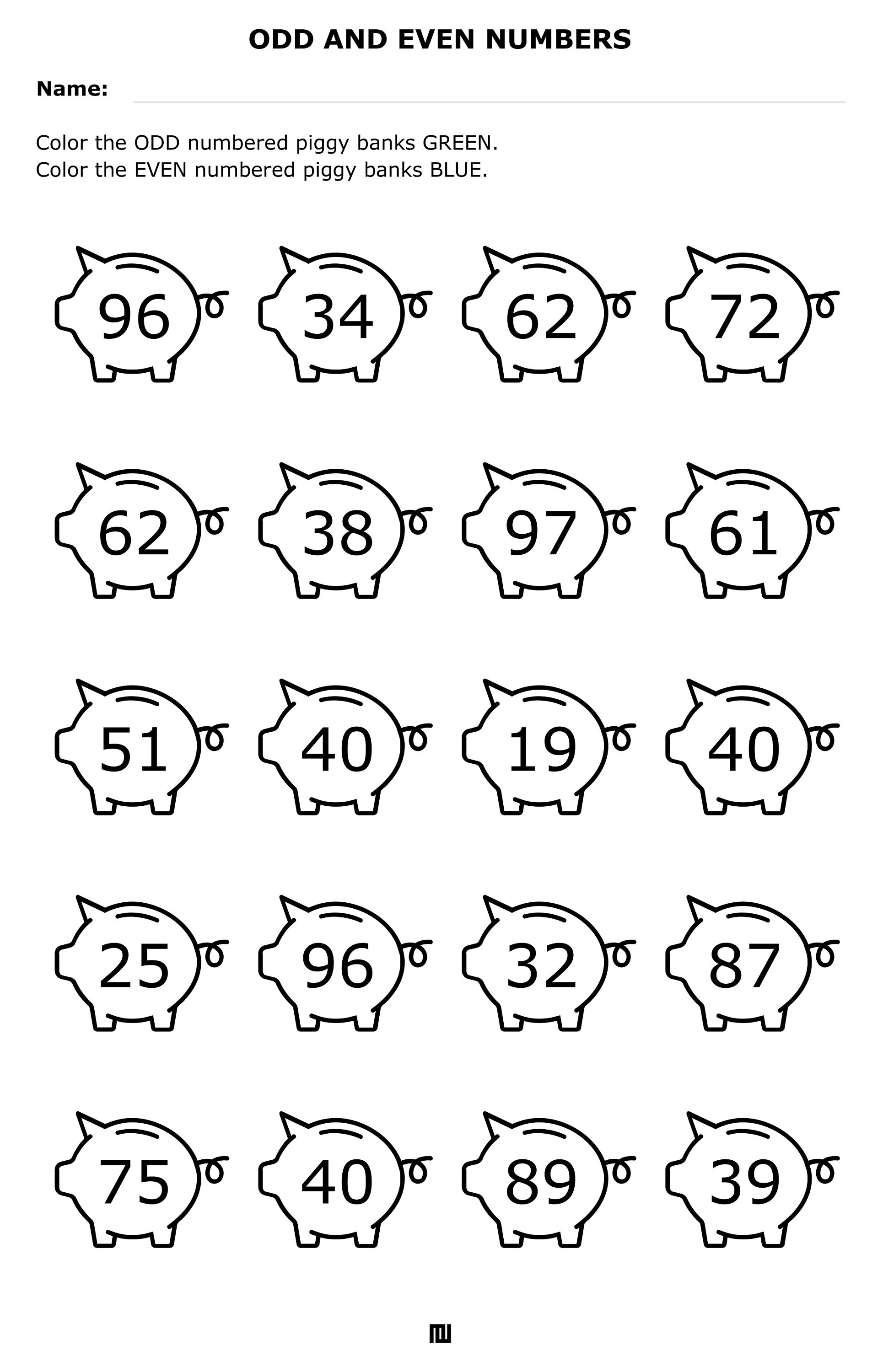 Odd and Even Numbers Worksheets. Learn to Identify Odd and - Etsy