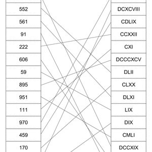 Roman Numerals Matching to 1000. Match the Numbers 1 to 1000. Roman ...