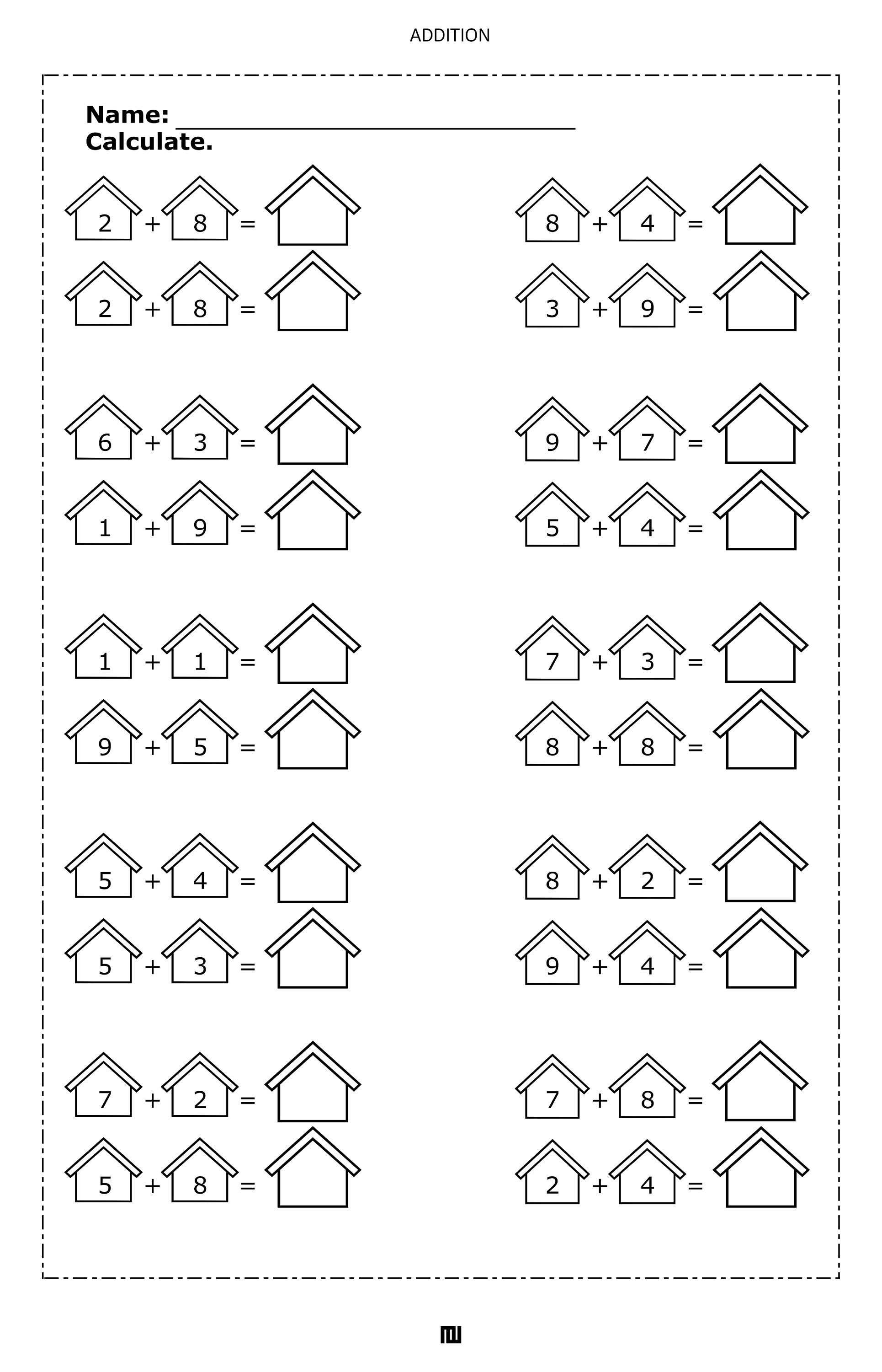 Addition and Subtraction Worksheets. 1 Digit Addition. Adding and ...