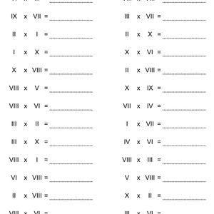 Multiplication Using Roman Numerals. Multiplying Roman Numerals ...