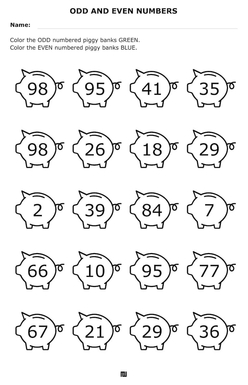 Odd and Even Numbers Worksheets. Learn to Identify Odd and Even Numbers ...
