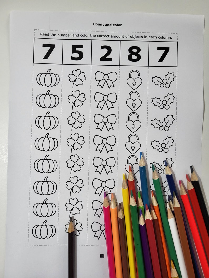 Count and Color Worksheets. Counting Groups 1 8. Counting and Coloring ...