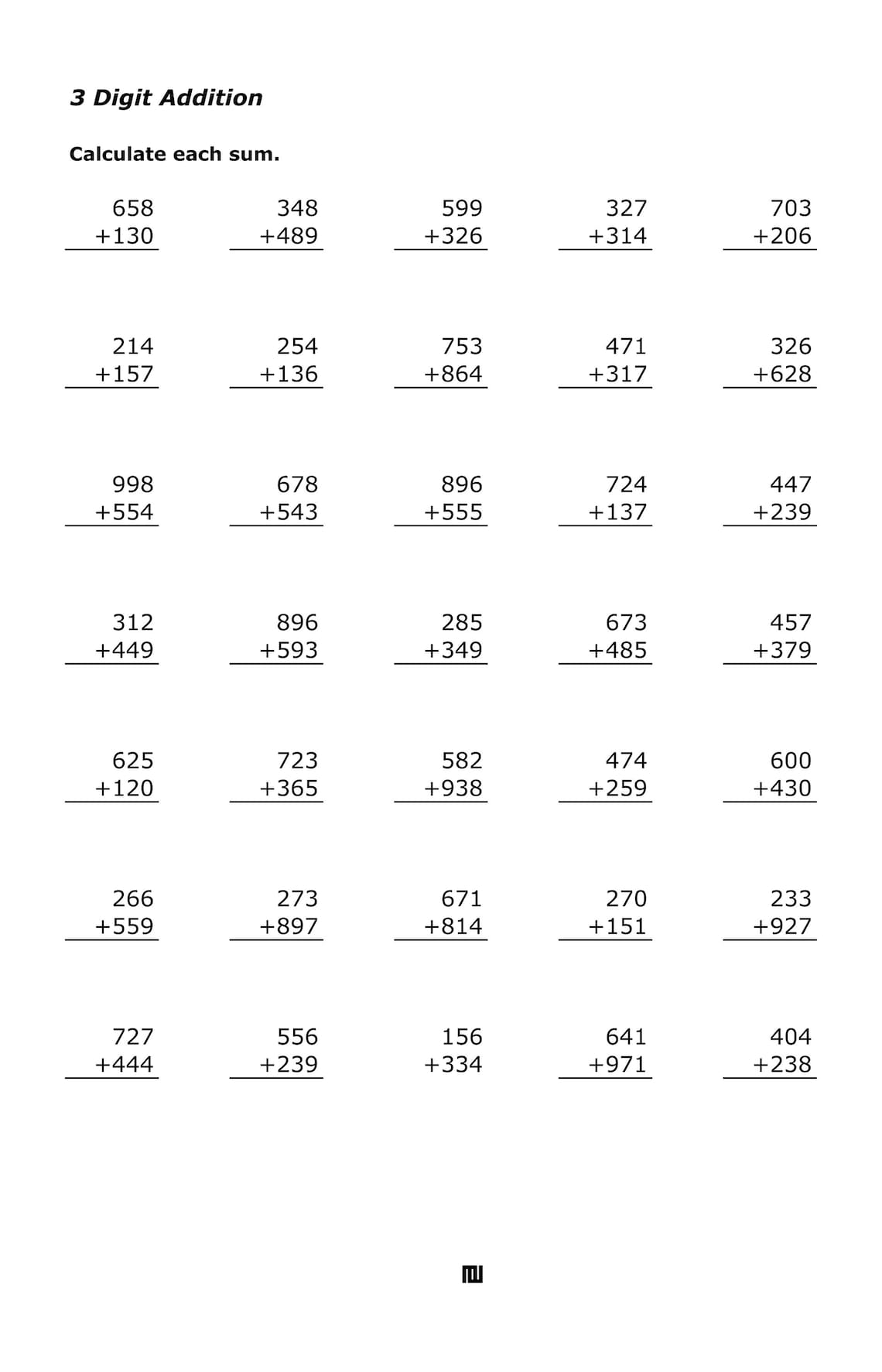 2 Digit Plus 2 Digit Addition. 3 Digit Plus 3 Digit Addition. - Etsy