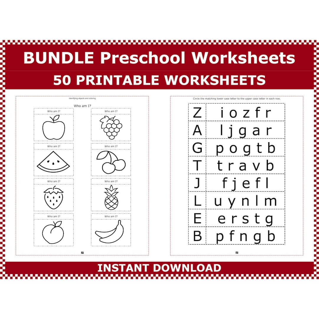 Preschool Worksheets BUNDLE Pack. Letter Recognition, Match, Trace ...