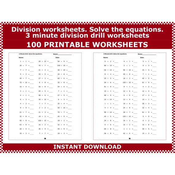 Division Facts Worksheet Pdf Worksheet Search