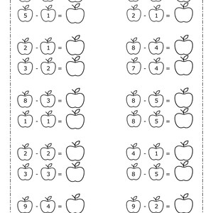 Subtraction Worksheets. 1 Digit Minus 1 Digit Subtraction. Single Digit ...