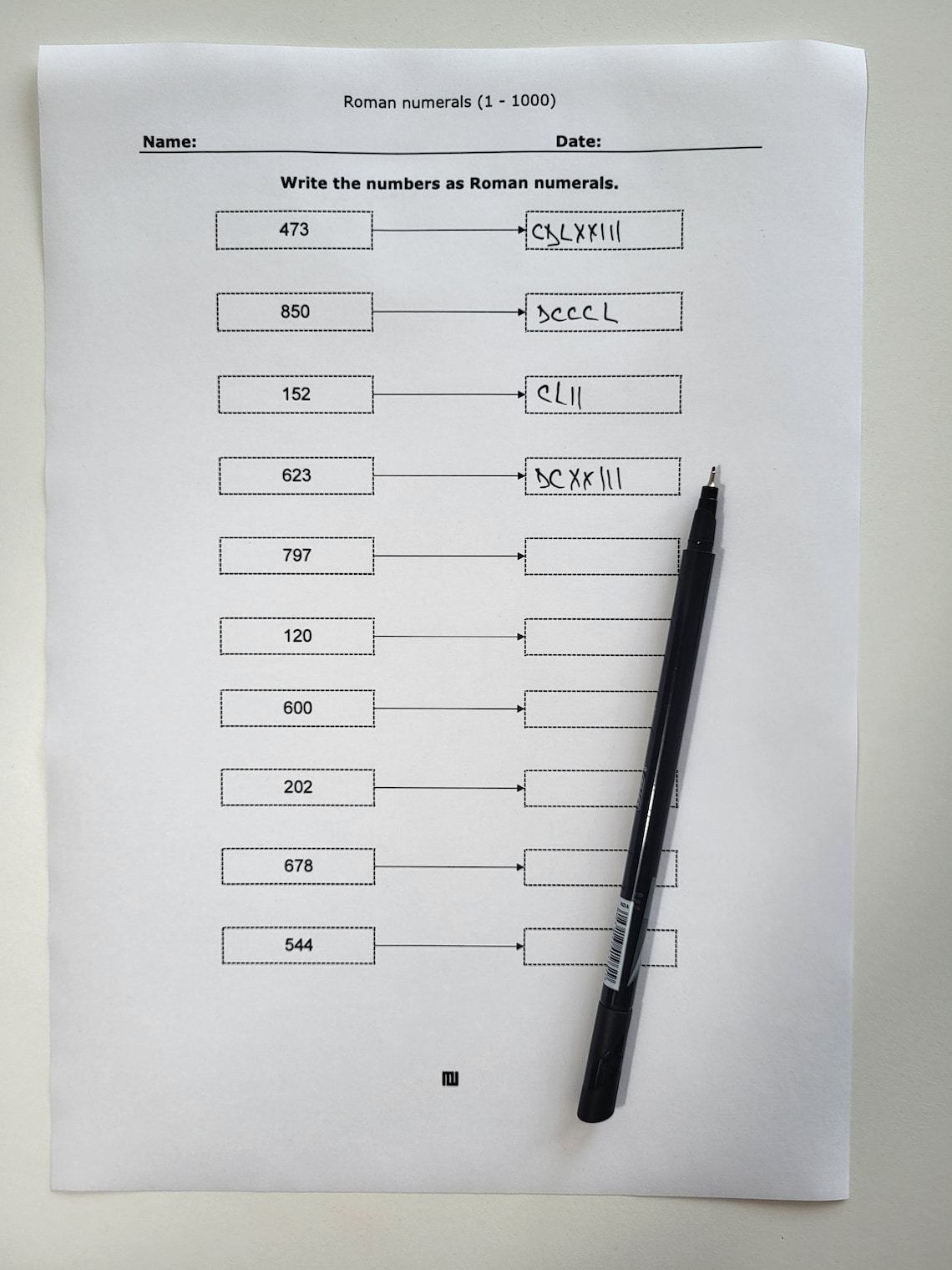 Write the Numbers as Roman Numerals From 1 to 1000. Roman Numerals 1 ...