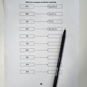 Write the Numbers as Roman Numerals From 1 to 1000. Roman Numerals 1 ...