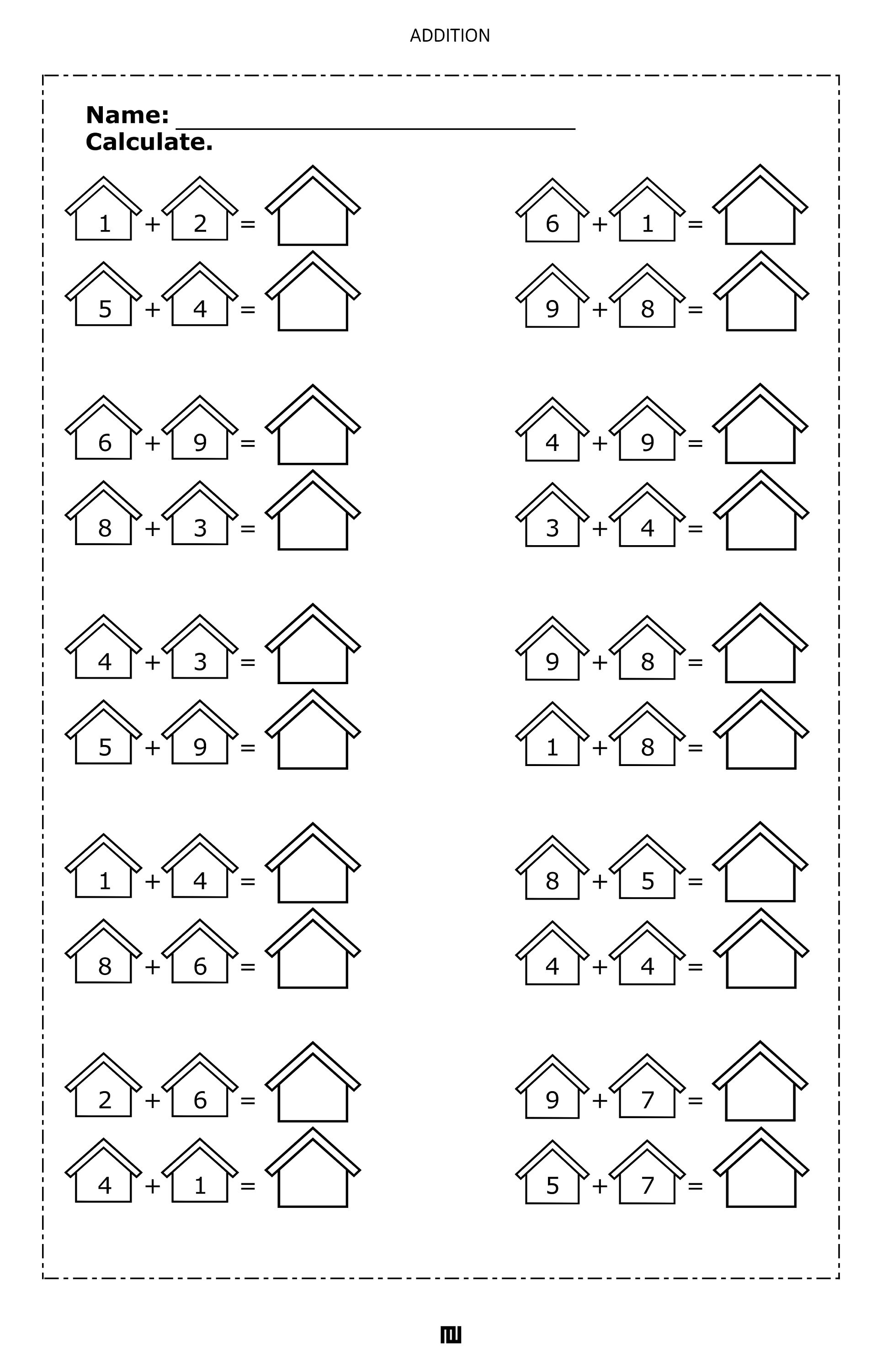 Addition and Subtraction Worksheets. 1 Digit Addition. Adding and ...