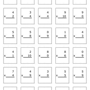 Basic Multiplication Fact Worksheets for Grade 3 and Grade 4 That ...