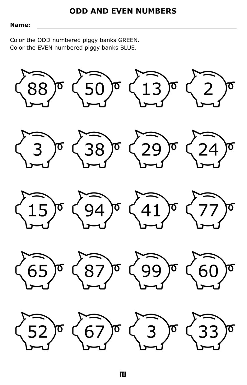 Odd and Even Numbers Worksheets. Learn to Identify Odd and - Etsy