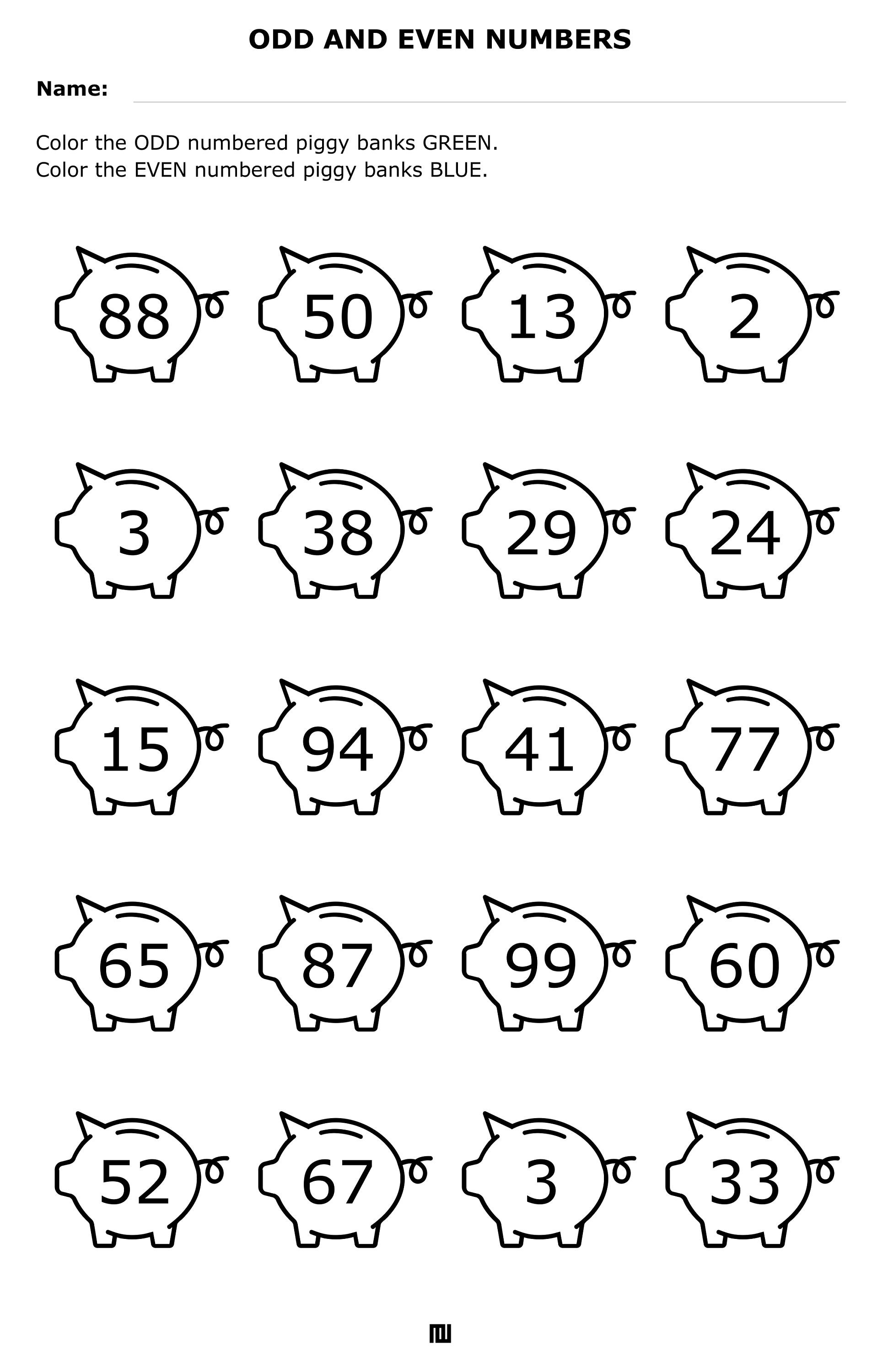Odd and Even Numbers Worksheets. Learn to Identify Odd and - Etsy