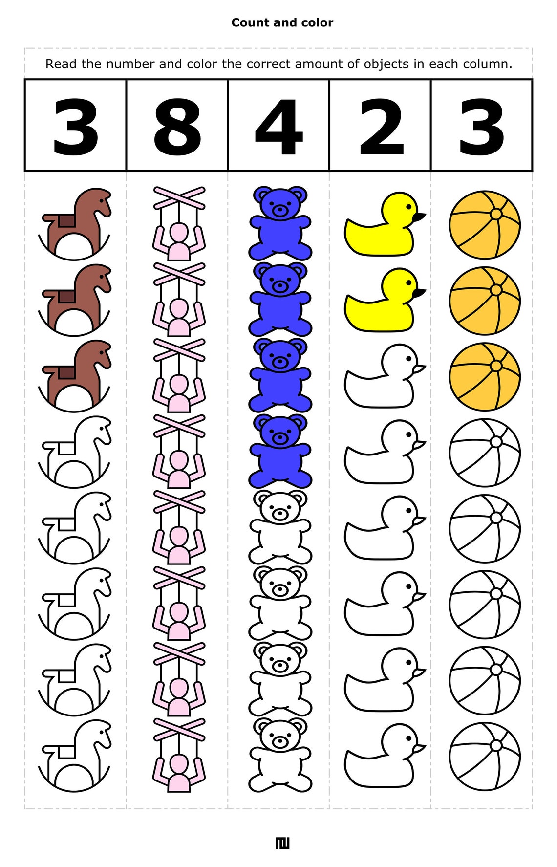 Count and Color Worksheets. Counting Groups 1 8. Counting and Coloring ...
