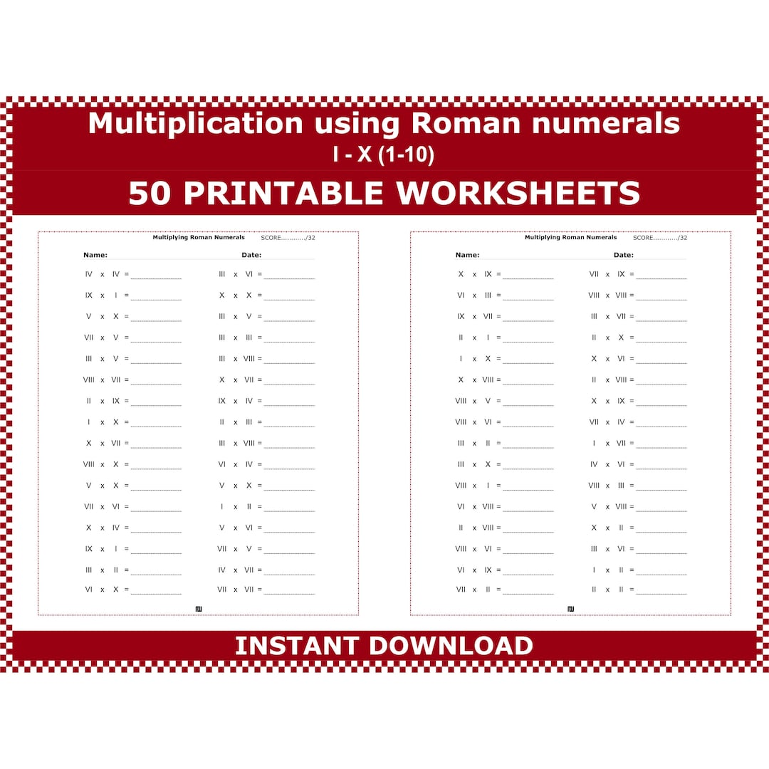 Multiplication Using Roman Numerals. Multiplying Roman Numerals ...