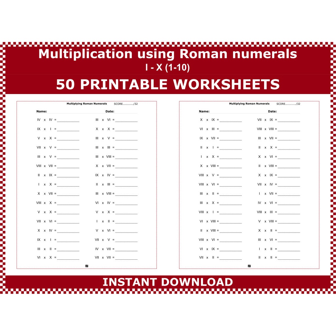 Multiplication Using Roman Numerals. Multiplying Roman Numerals ...
