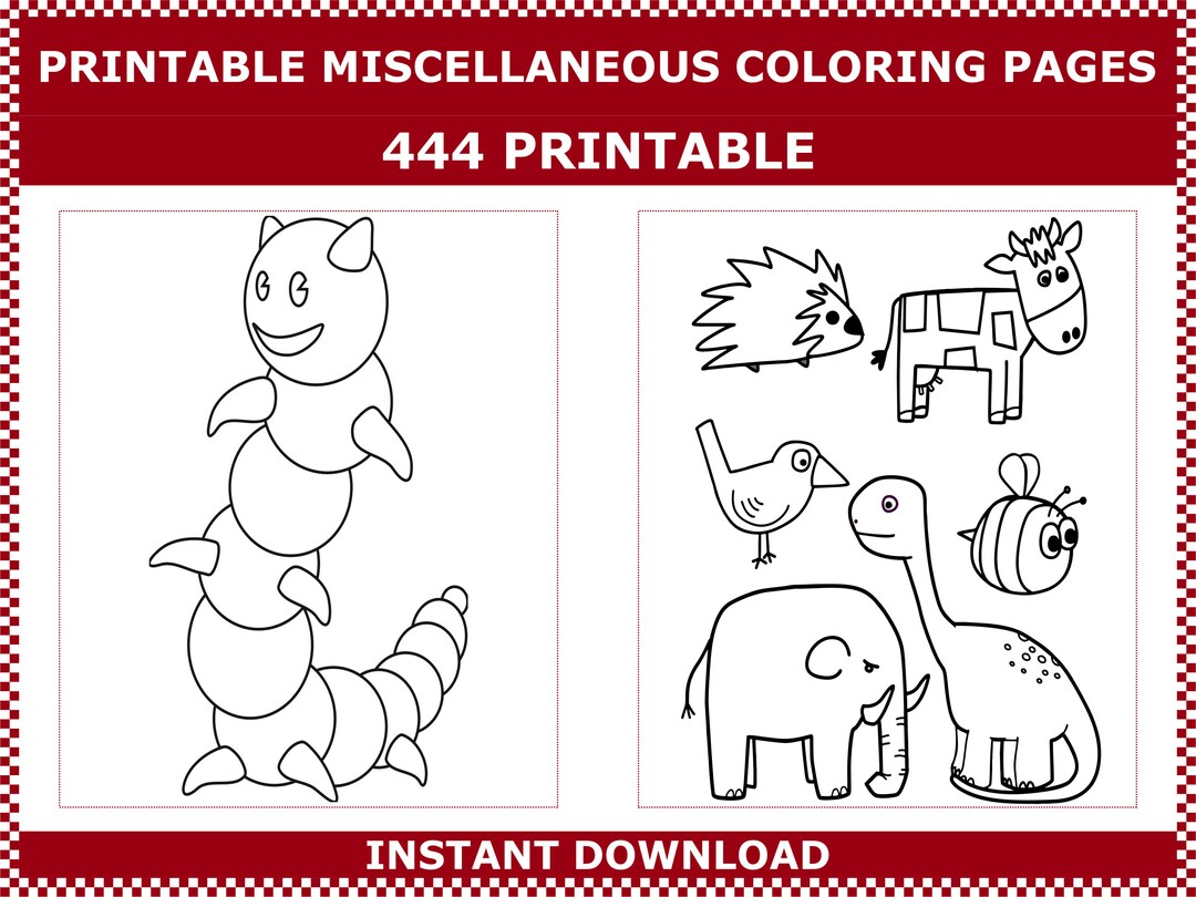 Printable Coloring Pages for Kids. 444 Pages. Assortment of - Etsy