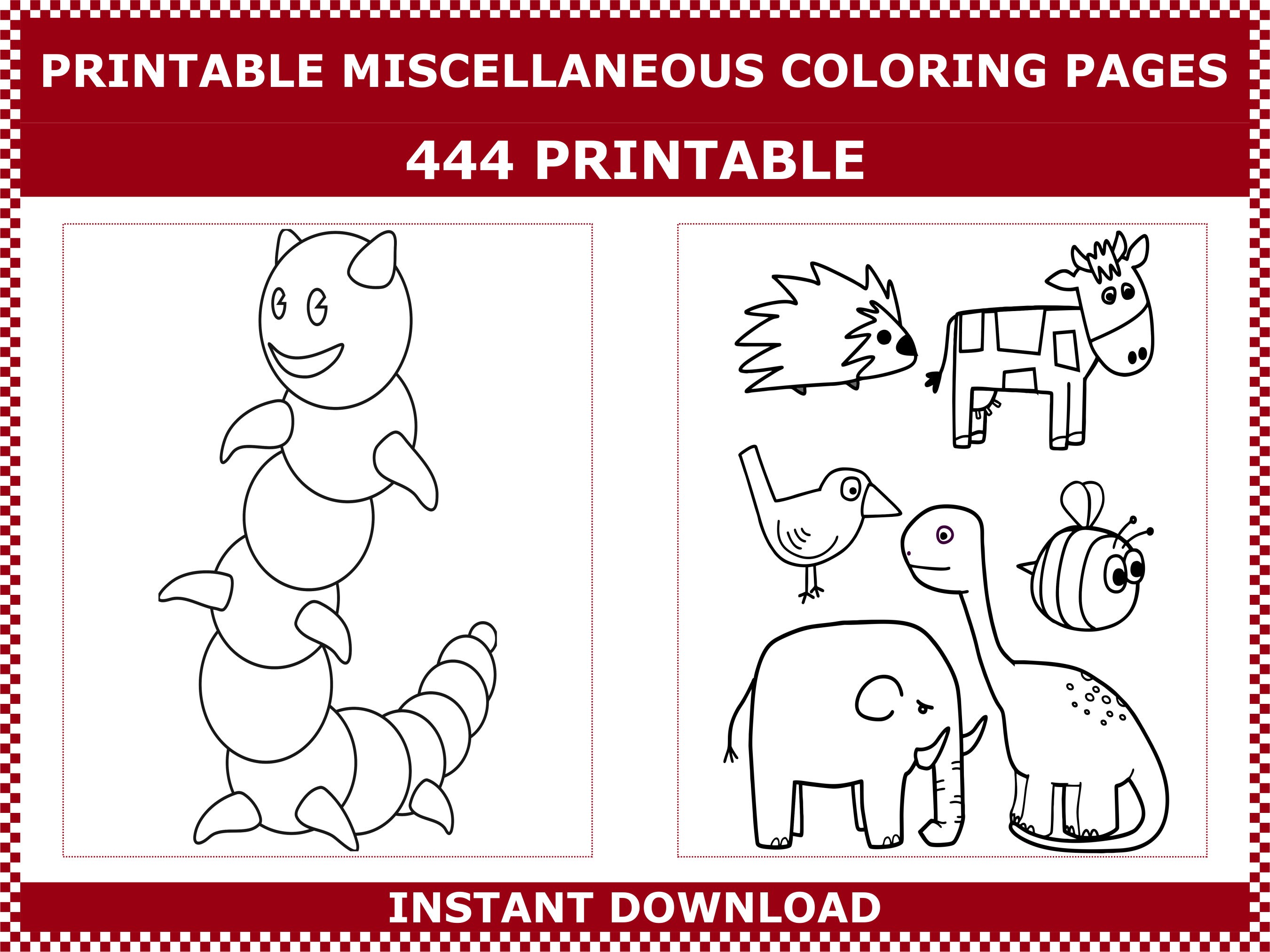 Printable Coloring Pages for Kids. 444 Pages. Assortment of - Etsy