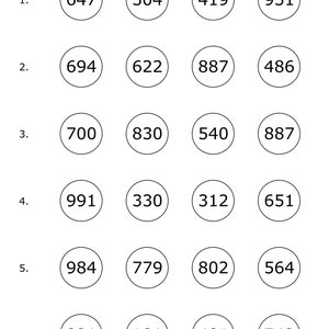 Identify the Biggest Number Worksheets. Color the Circle That Has the ...