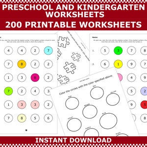 Preschool and Kindergarten Bundle Printable Worksheets. 200 Pages ...