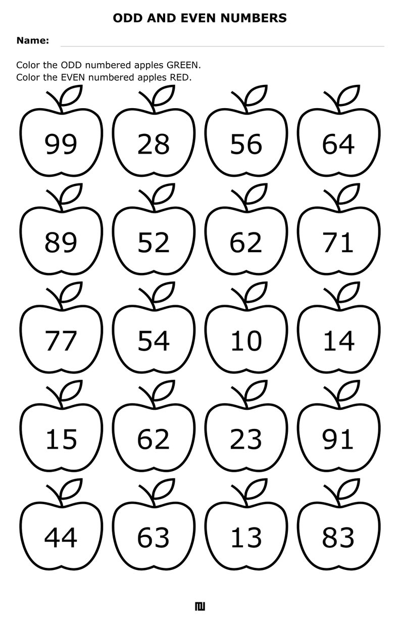 Even Numbers and Odd Numbers. Help Children Practice Identifying and ...