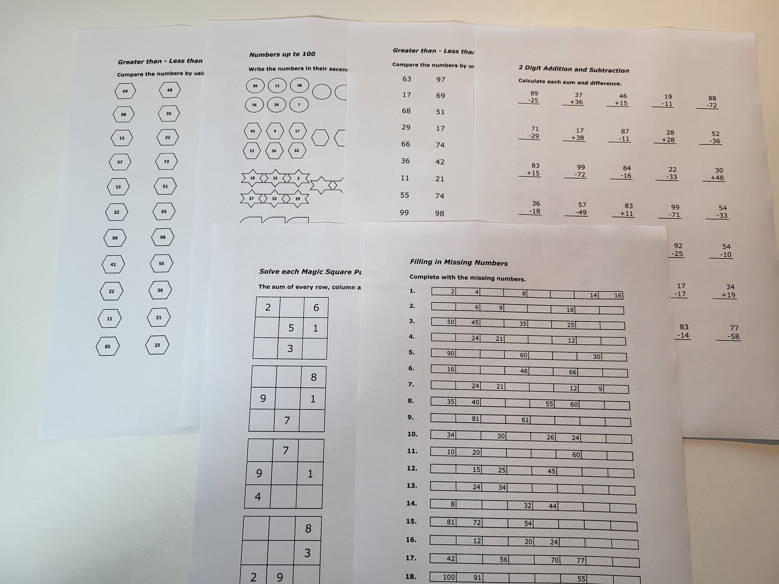 Math Worksheets Printable With Addition and Subtraction. Educational ...