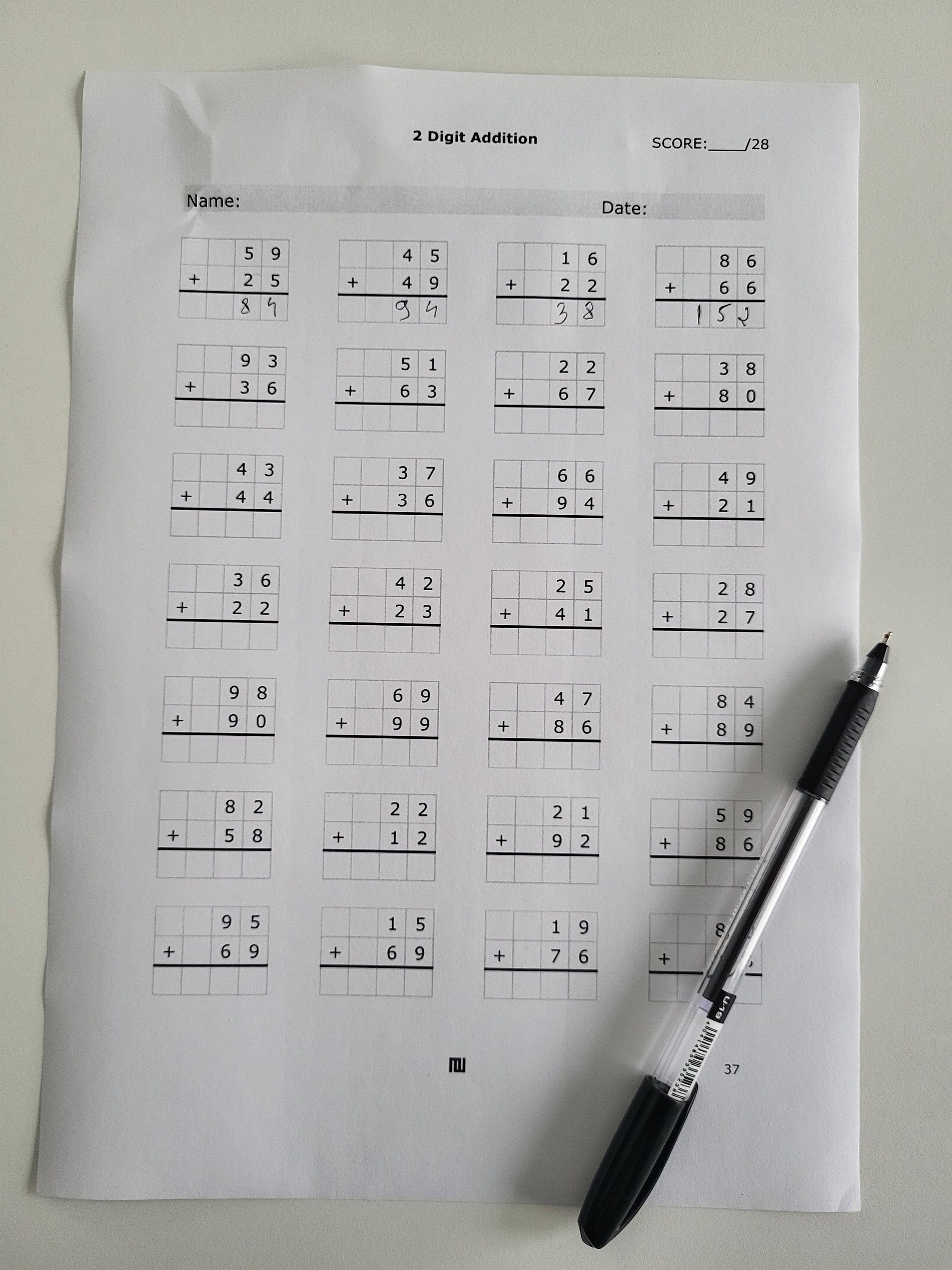 2-digit Addition Worksheets: 200 Practice Pages (PDF Download) - Etsy