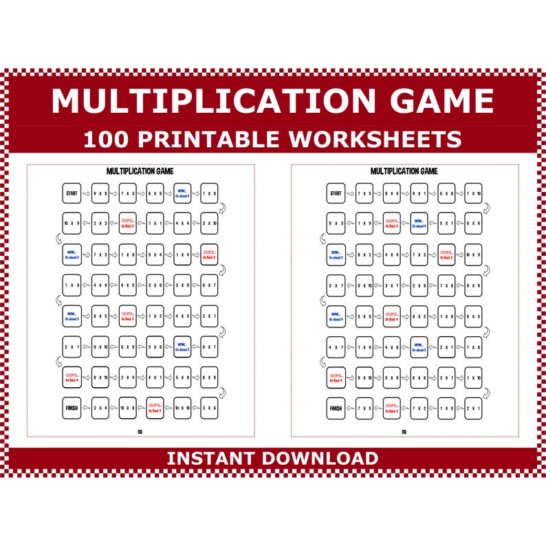Multiplication Game for Kids and Adults. Practice Math Facts While ...