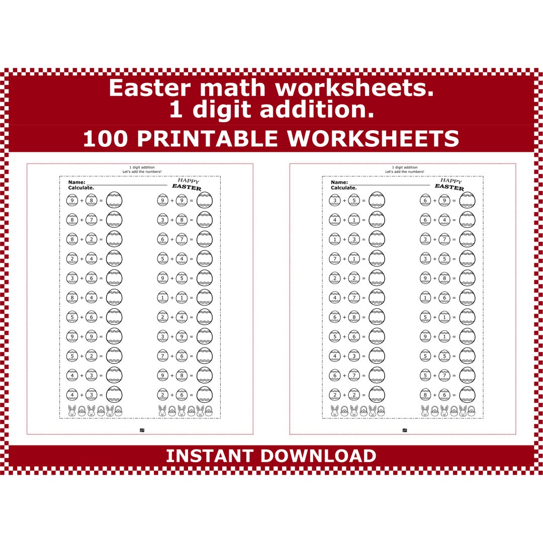 Easter Addition Worksheets. 1 Digit Easter Egg Addition Worksheets ...