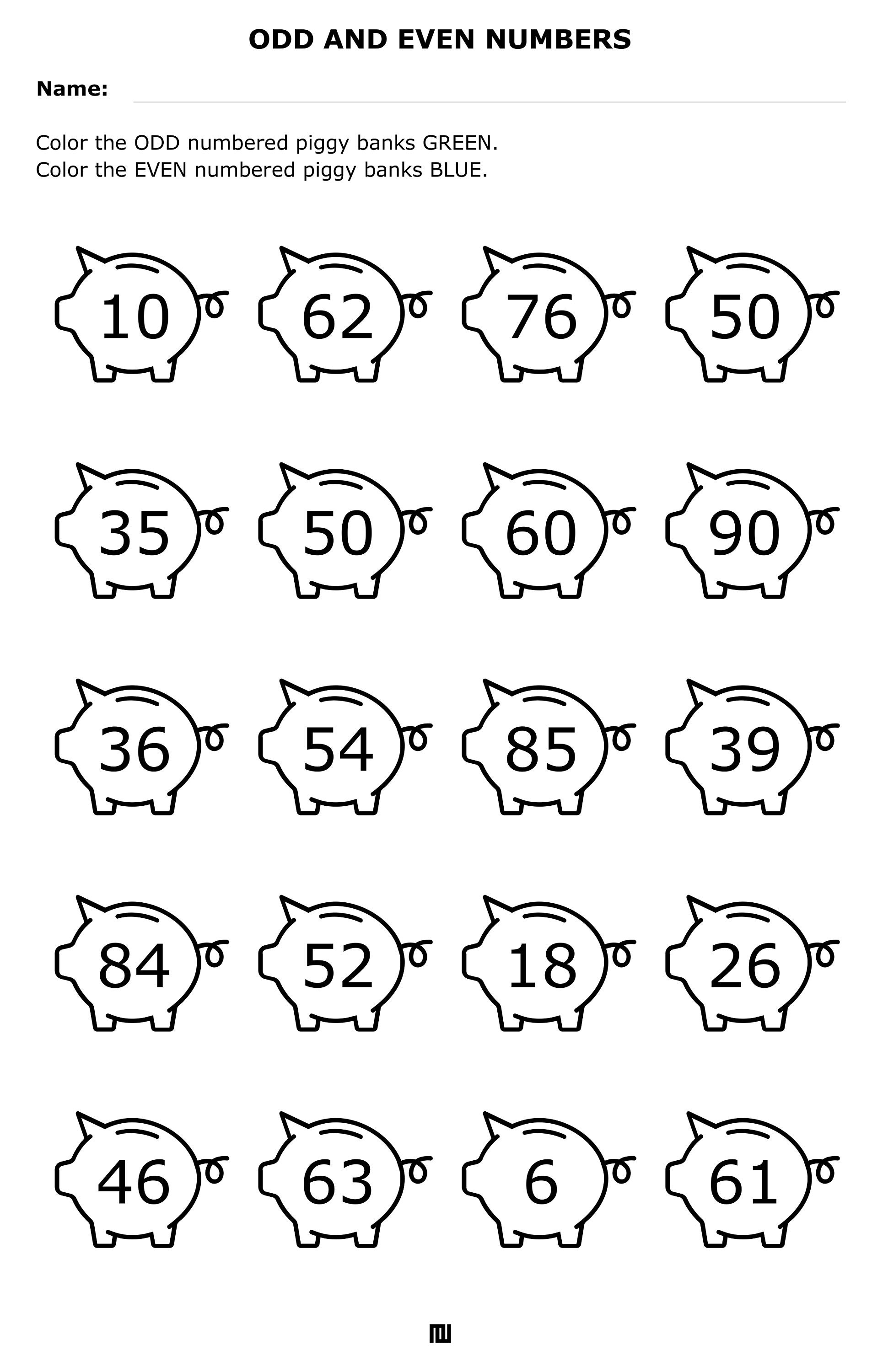 Odd and Even Numbers Worksheets. Learn to Identify Odd and - Etsy