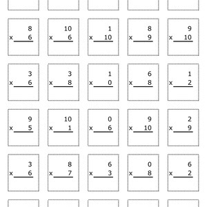 Basic Multiplication Fact Worksheets for Grade 3 and Grade 4 That ...