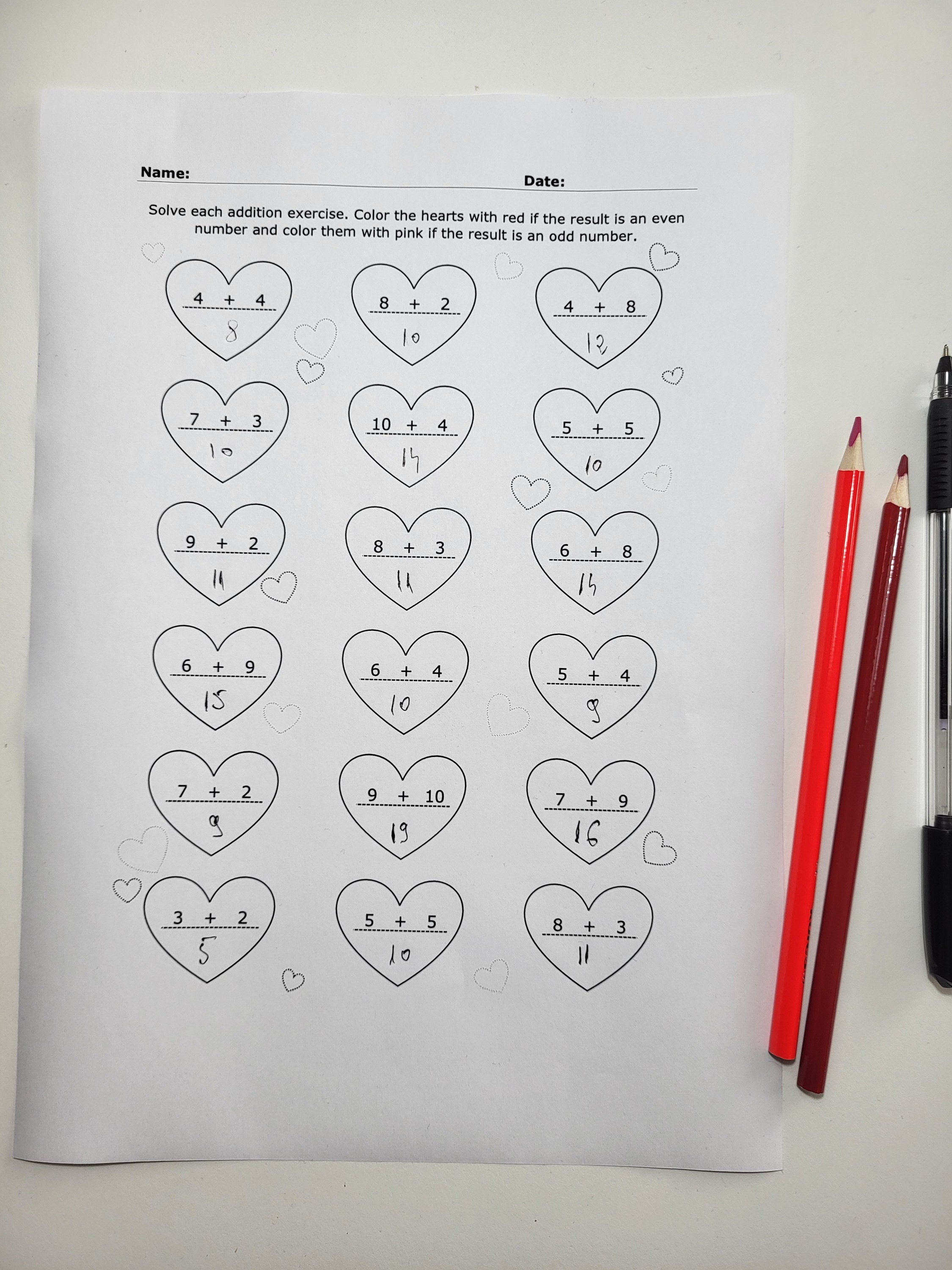 Valentine's Day Addition Worksheets for Kids. Valentines Day Math ...