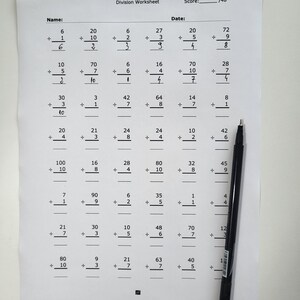 Division Vertically Arranged Division Facts to 100. Vertical Division ...