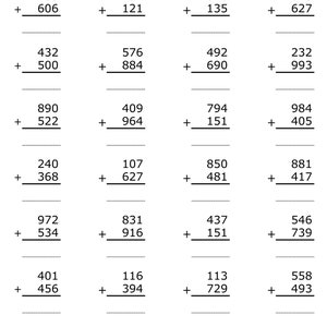 3 Digit Addition Worksheets. 2nd Grade 3rd Grade Math Worksheets. 3 ...
