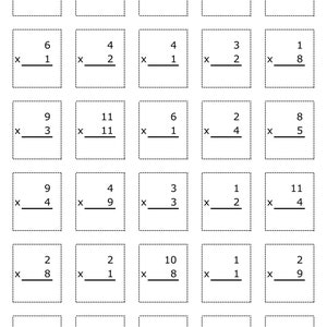 Multiplication Facts 1 to 12. Timed Tests, Scored Tests. Multiplication ...
