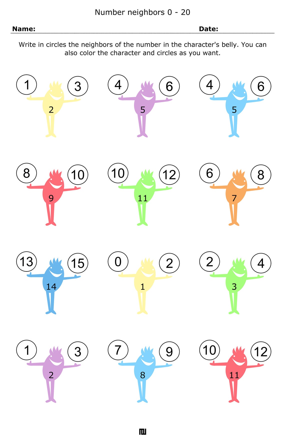 Number Neighbors Before and After Number Sequence. What Comes Before ...