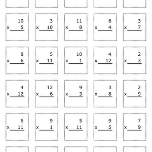 Multiplication Facts 1 to 12. Timed Tests, Scored Tests. Multiplication ...