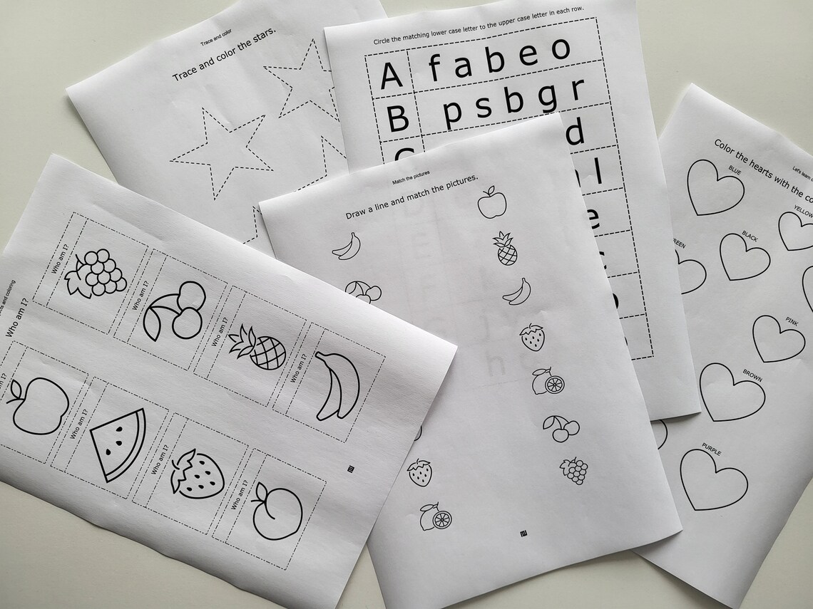 Preschool Worksheets BUNDLE Pack. Letter Recognition, Match, Trace ...