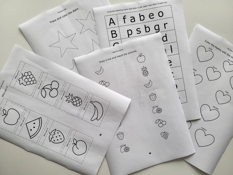 Preschool Worksheets BUNDLE Pack. Letter Recognition, Match, Trace ...