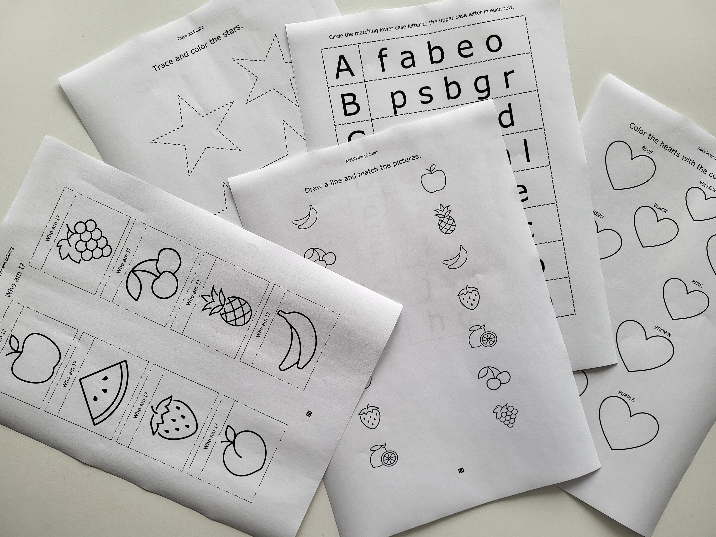 Preschool Worksheets BUNDLE Pack. Letter Recognition, Match, Trace ...