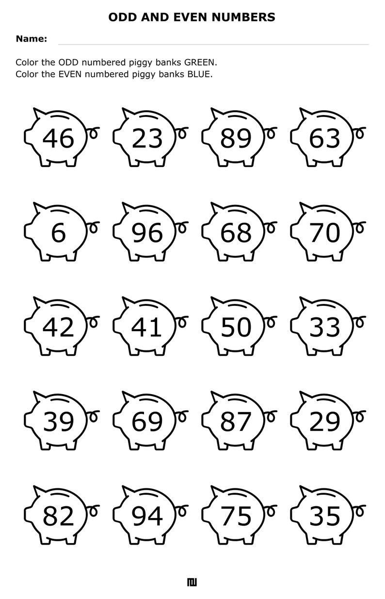 Odd and Even Numbers Worksheets. Learn to Identify Odd and Even Numbers ...