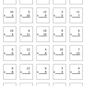 Multiplication Facts 1 to 12. Timed Tests, Scored Tests. Multiplication ...