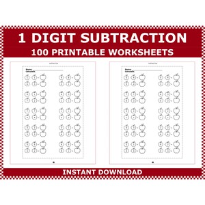 Subtraction Worksheets. 1 Digit Minus 1 Digit Subtraction. Single Digit ...