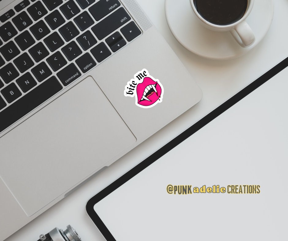 Bite Me Vampire Lips Sticker, Halloween Laptop Decal - Etsy