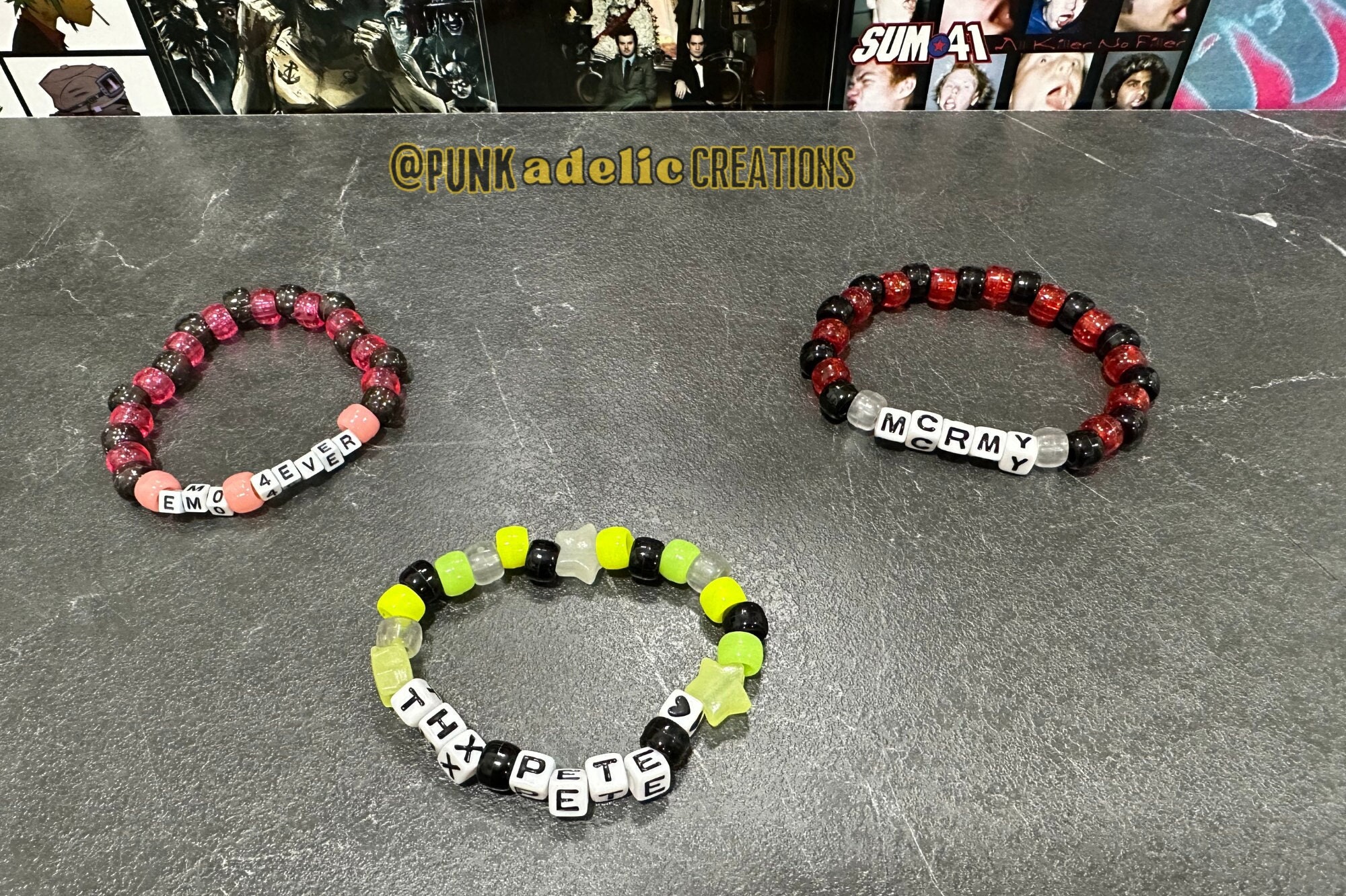 Emo Friendship Bead Bracelets, Punk Rock Bracelets, Matching Bracelets ...
