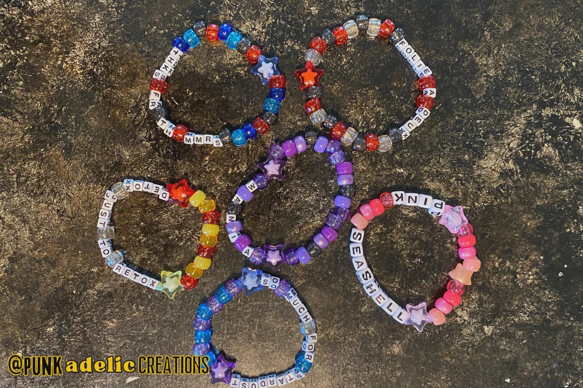 Emo Pony Bead Friendship Bracelet, Alternative Style - Etsy