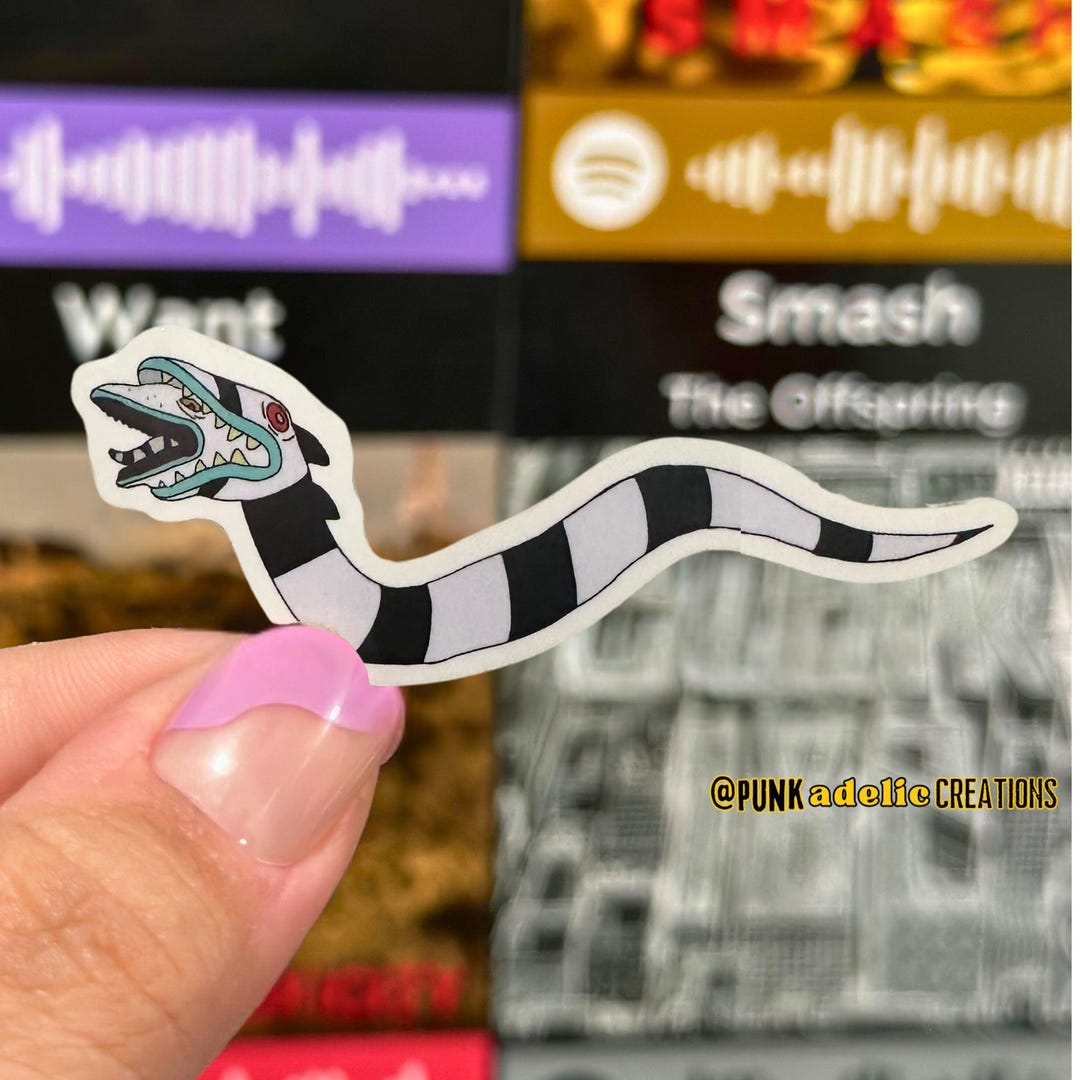 Beetlejuice Sandworm Sticker, Betelgeuse Sticker, Beetle Juice, Tim ...