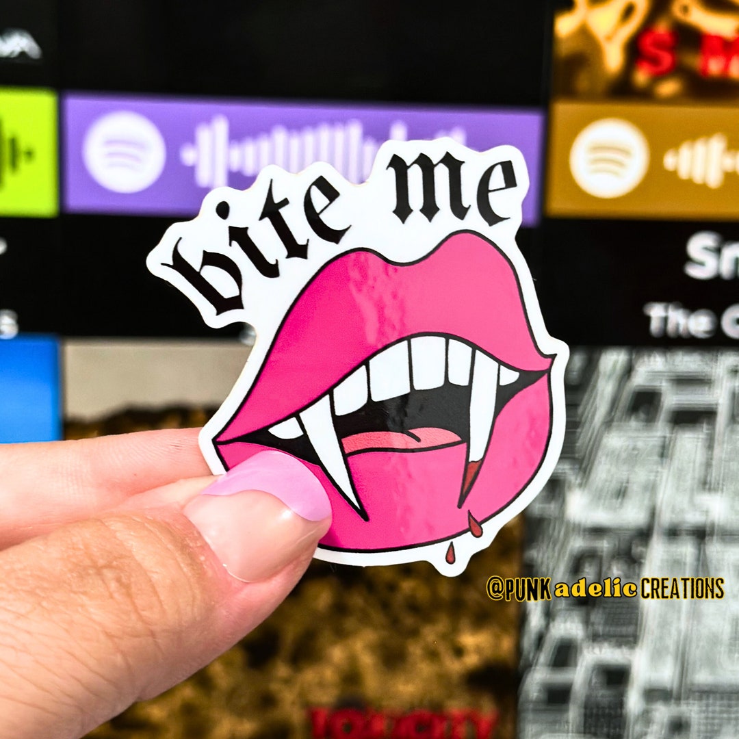 Bite Me Sticker, Vampire Bite, Halloween Sticker, Halloween Decor ...