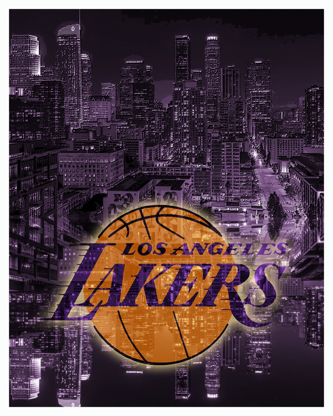 Los Angeles Lakers Poster Print Canvas Print Kobe Bryant Wall Art ...